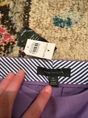 Ann Taylor | Pants & Jumpsuits | Ann Taylor Eva Purple Highrise Tapered ...